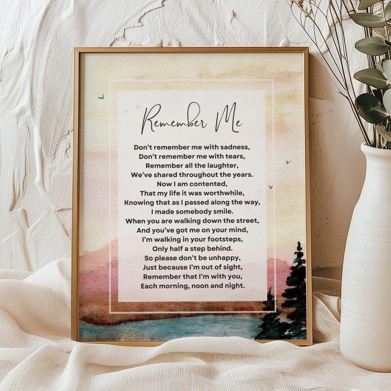 Remember Me Poem - Etsy