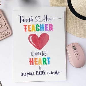 Printable Thank You for Being My Teacher Card From Students, "it Takes ...