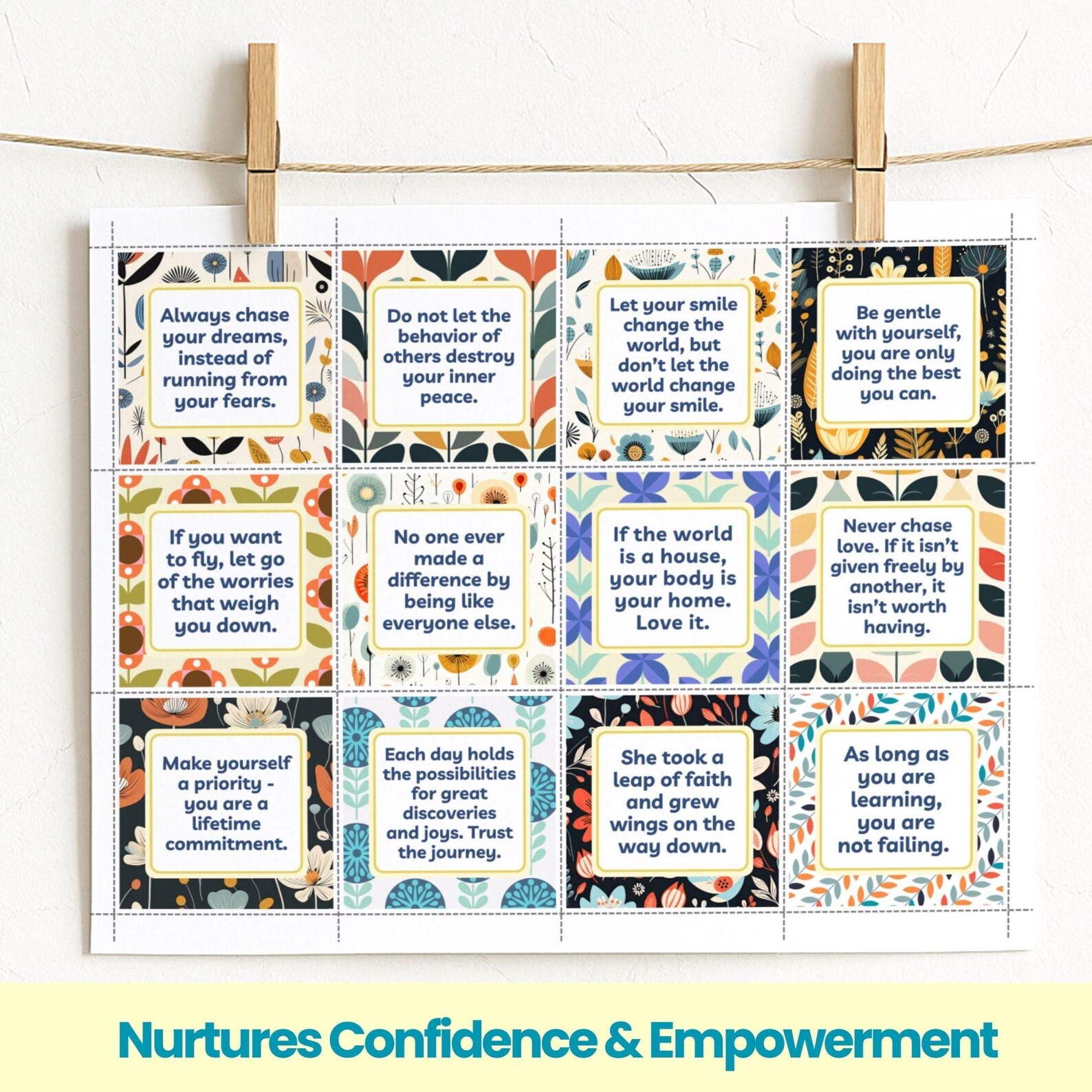 Growth Mindset Flashcards: Teen Girl Affirmation Cards (PDF Download ...