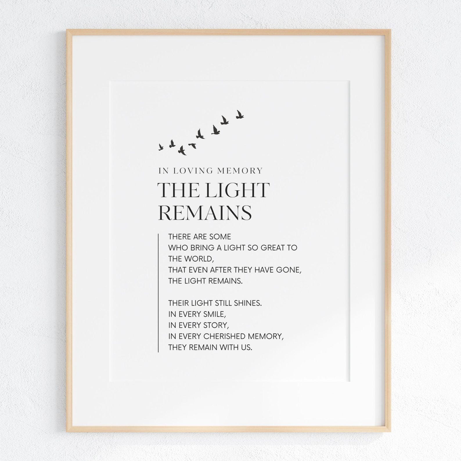 The Light Remains Printable, Funeral Poem, Memorial Table Sign (digital ...