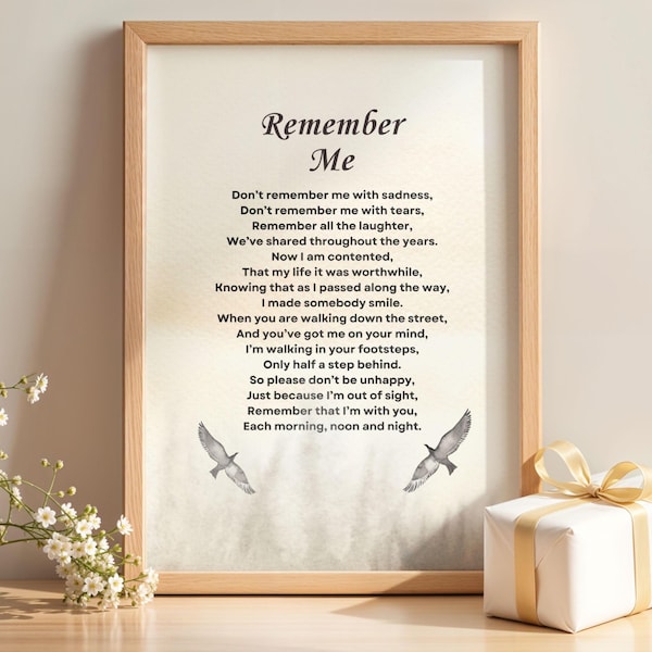 Remember Me Poem - Etsy