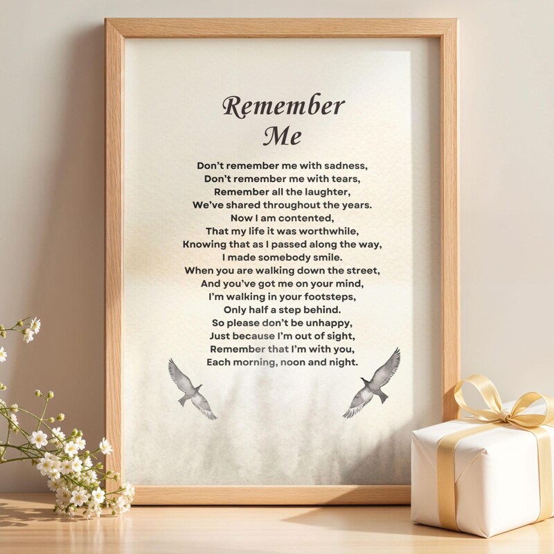 Remember Me Poem - Etsy