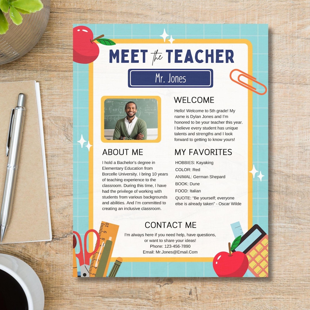 Meet the Teacher for Back to School Night, Open House Flyer (editable ...