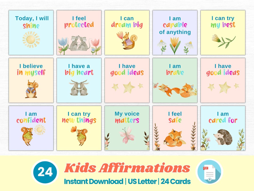 Printable Mini Kindness Cards, Positive Encouragement Notes for Kids ...