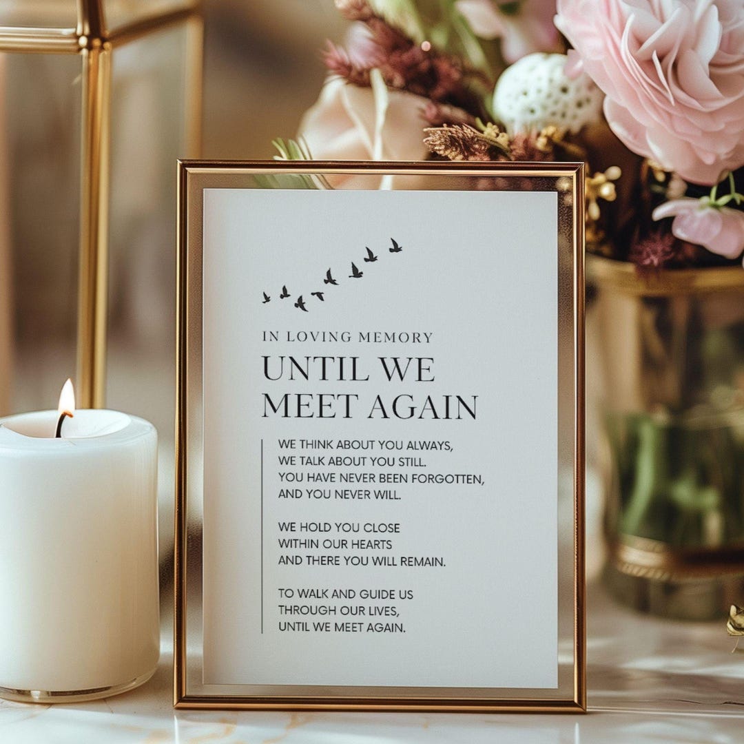 Until We Meet Again Funeral Poem for Mom, Heartfelt Memorial Poetry ...