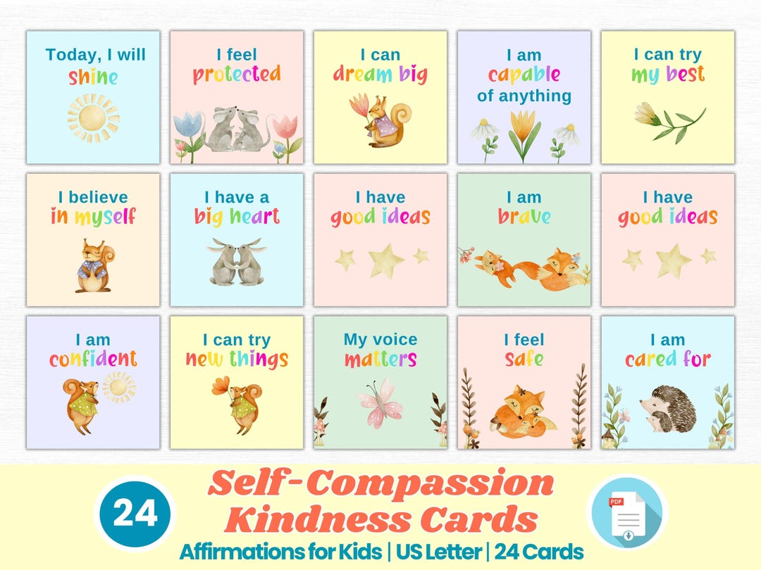 Kindness Cards for Kids: Self-compassion Affirmations, Lunchbox Notes ...