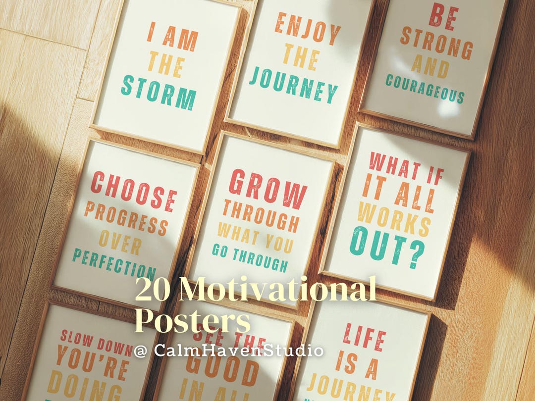 20 Mental Health Posters for Teens, Motivational Wall Art Bundle ...