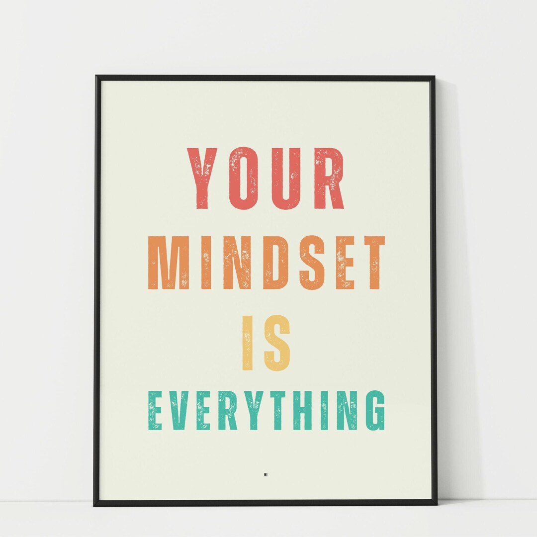 Mindset is Everything Wall Art, Mental Health Poster for Teens ...