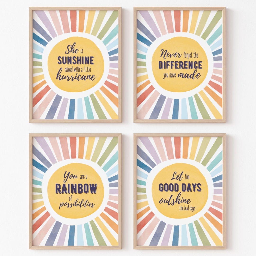 4 Mental Health Posters for Teens, Motivational Wall Art Bundle, Kids ...
