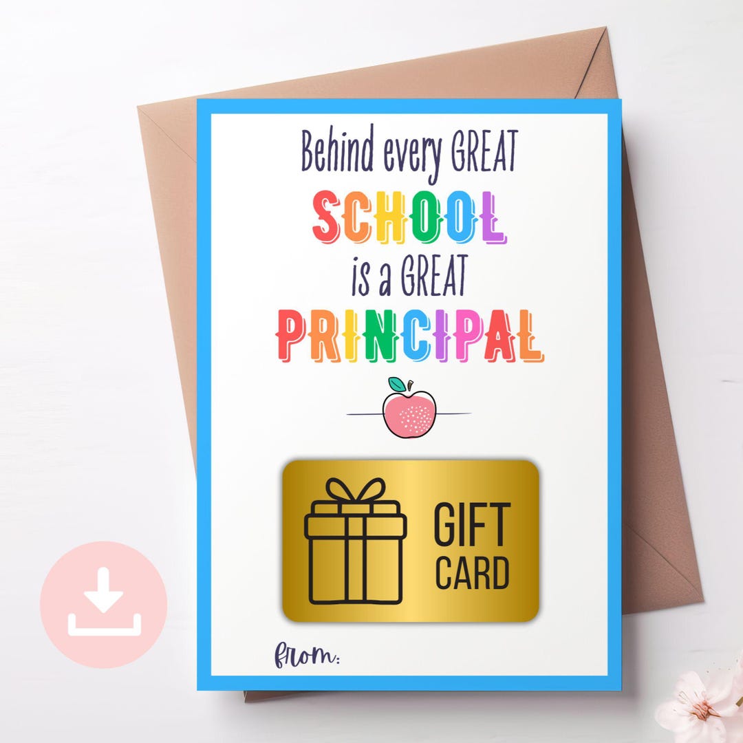 Principal Appreciation Gift Card Holder Printable (DIY PDF Card) - Etsy
