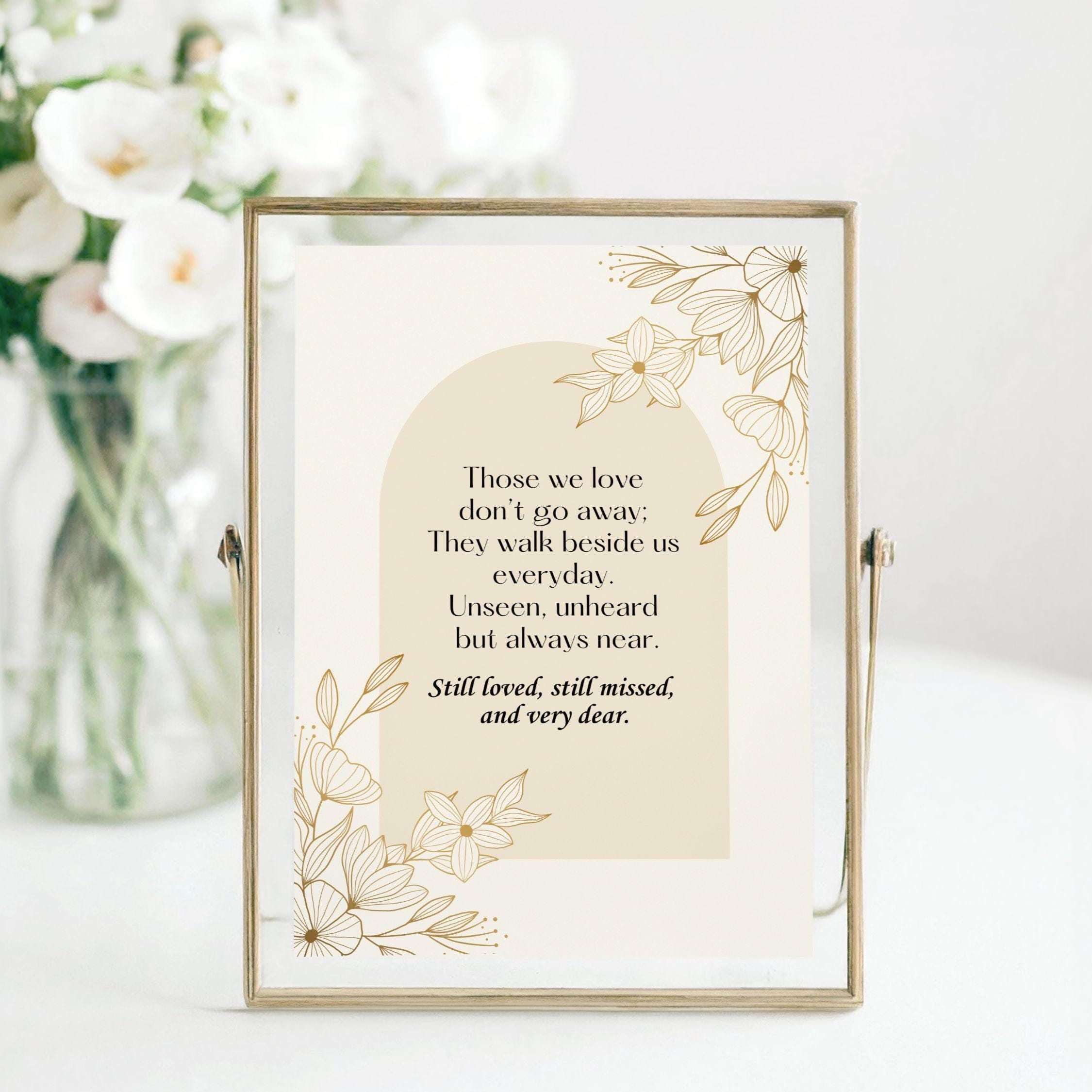 Poems for Deceased Mom, Funeral Poem Sign, Heartfelt Memorial Gift, in ...