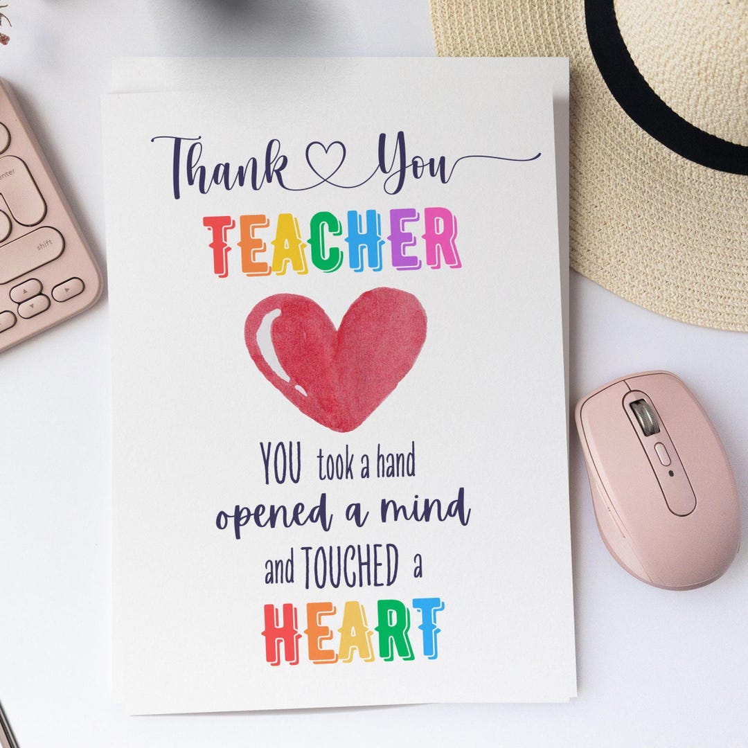 Printable Thank You Teacher Quote Card From Students, "teacher Takes A ...
