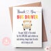 School Bus Driver Thank You Card, Bus Driver Thank You Note, School Bus ...