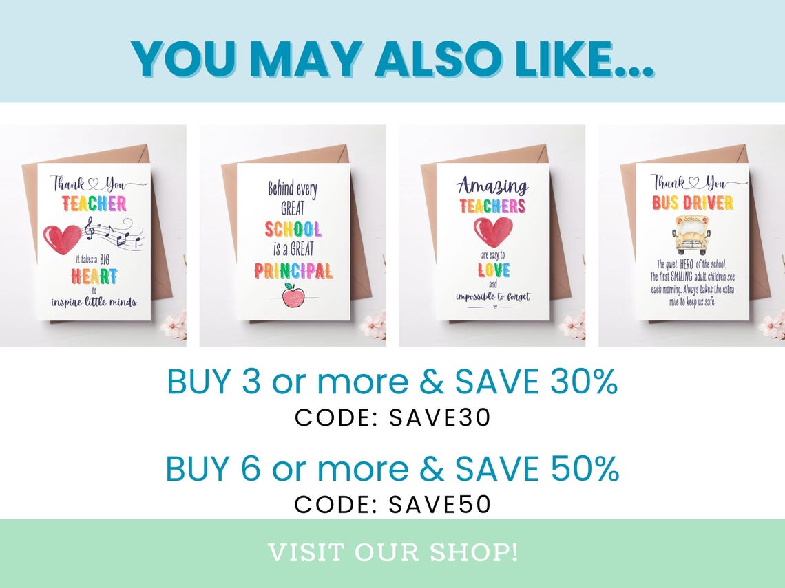 Principal Appreciation Card, Foldable Thank You Card (PDF) - Etsy