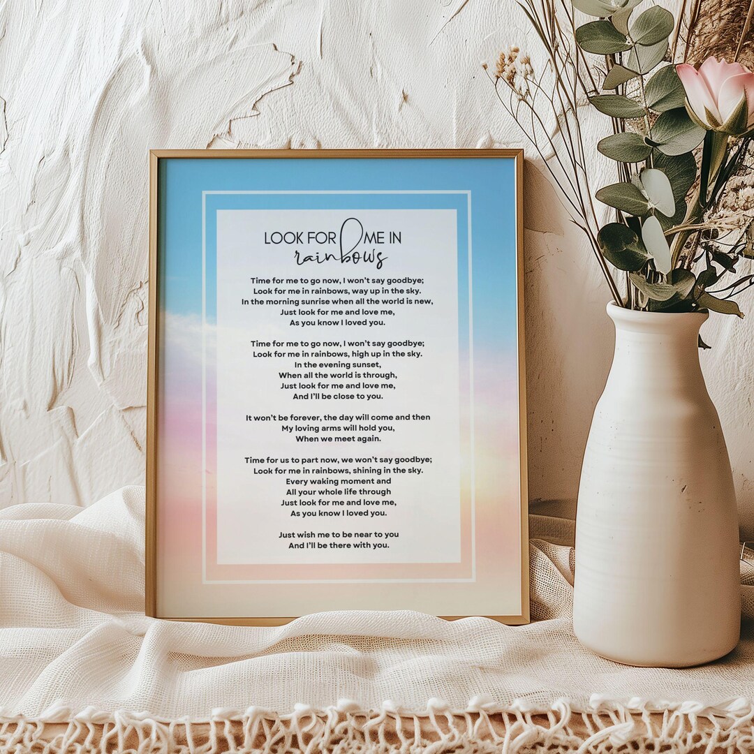 Letter From Heaven Poem Printable - Sympathy Bereavement Gift (digital ...