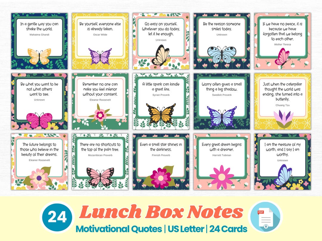 Growth Mindset Flashcards: Tween Affirmation Lunch Box Notes (PDF ...