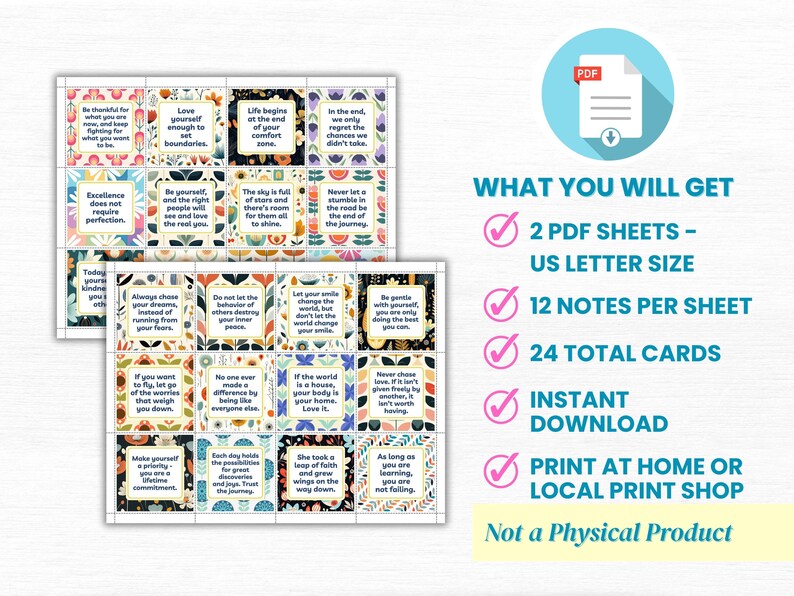 Growth Mindset Flashcards: Teen Girl Affirmation Cards (PDF Download ...