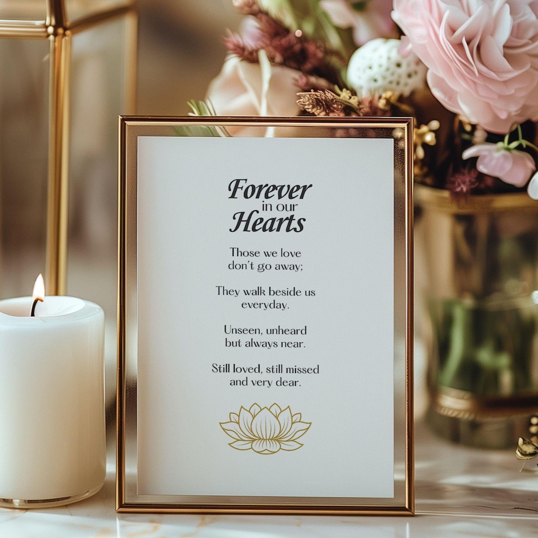 Wedding Memorial Table Sign: in Loving Memory Poem (digital Download ...