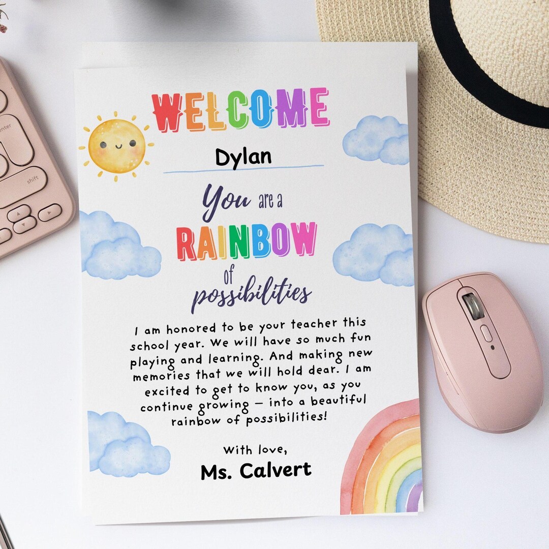 Welcome Back to School Letter Printable, First Day of School Poem ...