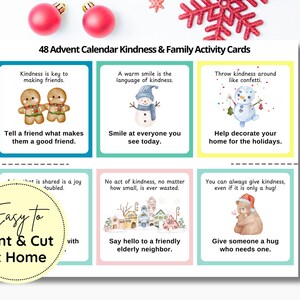 Christmas Kindness Advent Activity Cards for Kids to Inspire Acts of ...