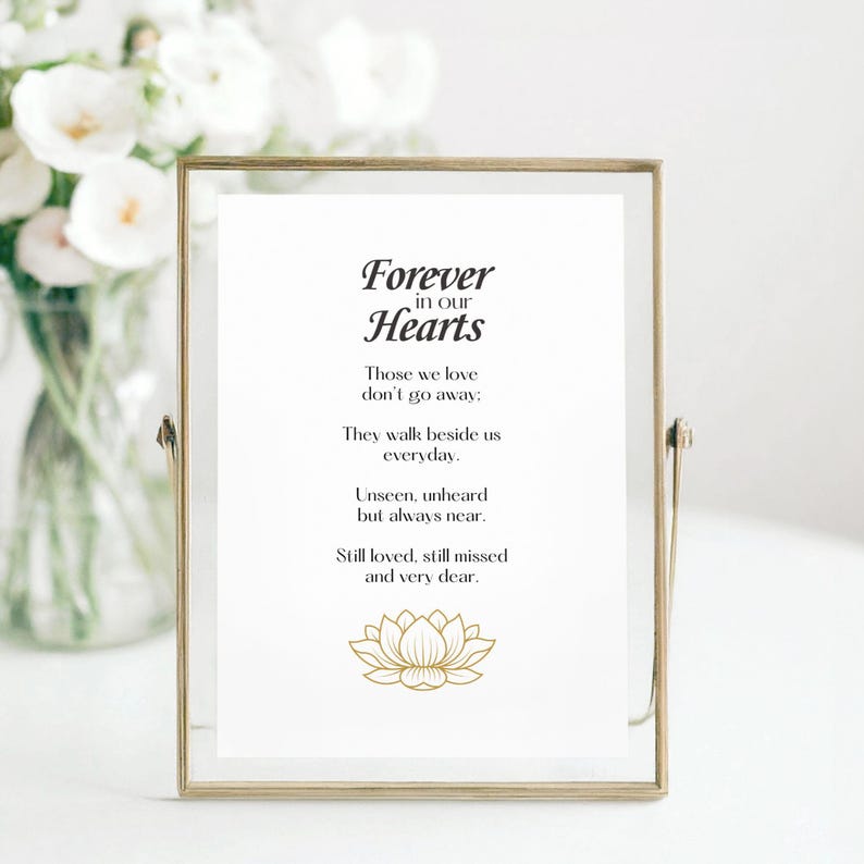 Wedding Memorial Table Sign: in Loving Memory Poem (digital Download ...