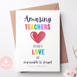 3 Printable Thank You Cards for Teacher Appreciation With Heartfelt ...