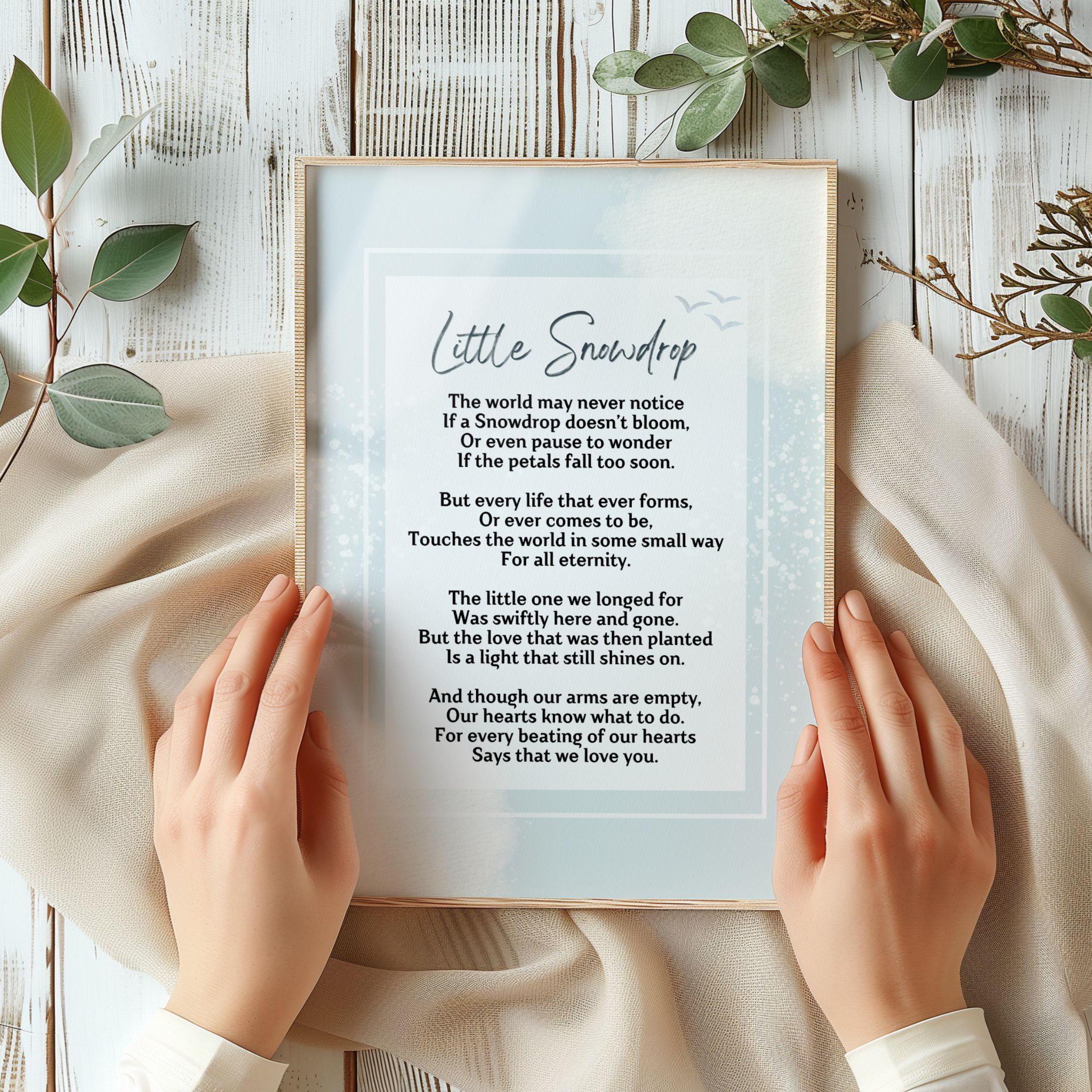 Infant Loss Poem, Baby Loss Remembrance, Sympathy Gift for Miscarriage ...