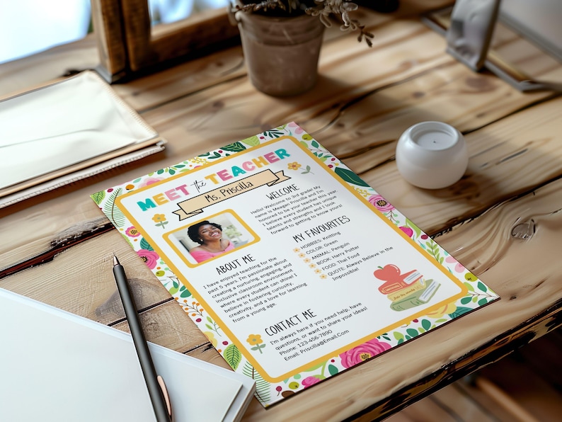 Editable Meet the Teacher Template: Boho Floral Introduction Flyer ...