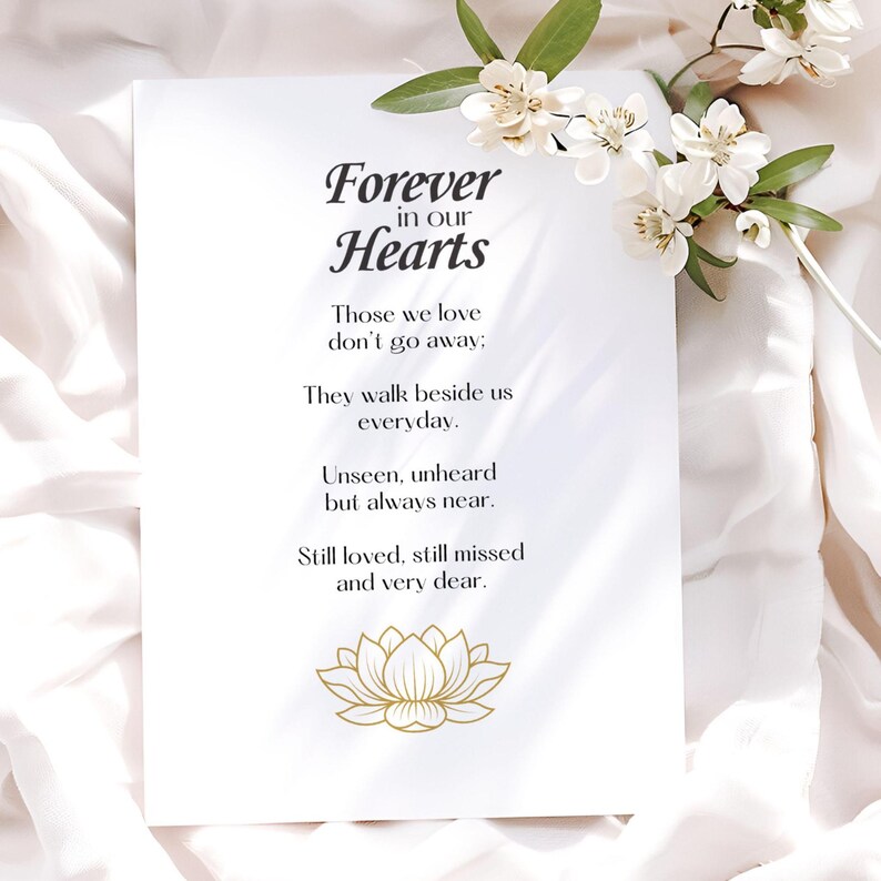 Wedding Memorial Table Sign: in Loving Memory Poem (digital Download ...