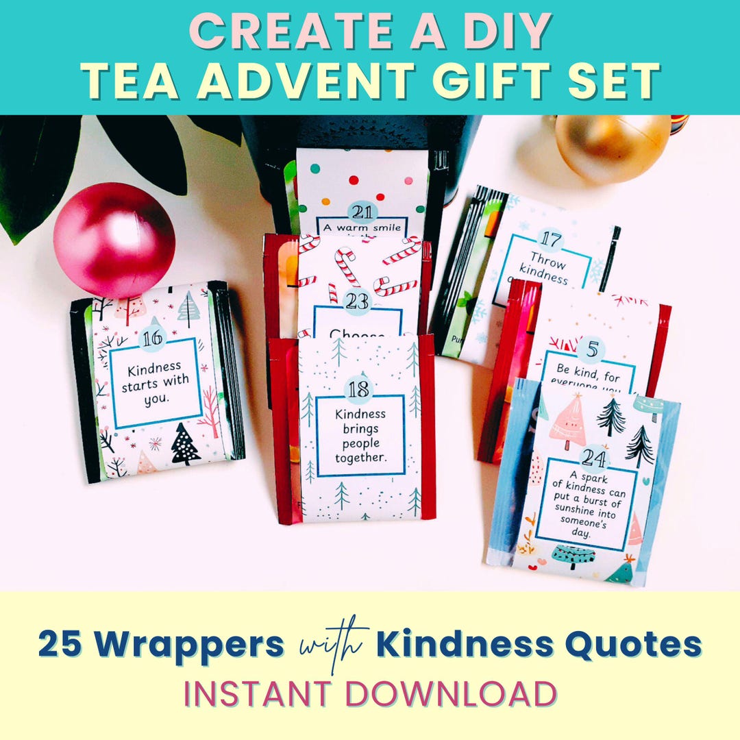Tea Advent Calendar: 25 Days of Kindness Quotes (digital PDF) - Etsy