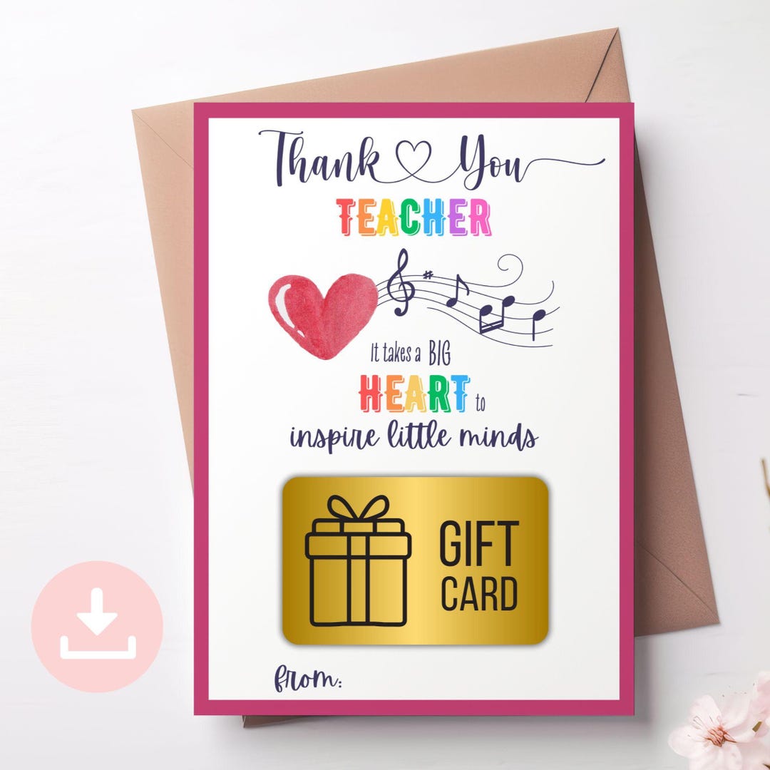 Gift Card Holder for Music Teacher, Teachers Gift Card Holder for ...