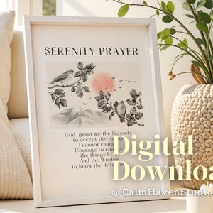 Serenity Prayer Digital Download Printable, Alcoholics Anonymous Poster ...