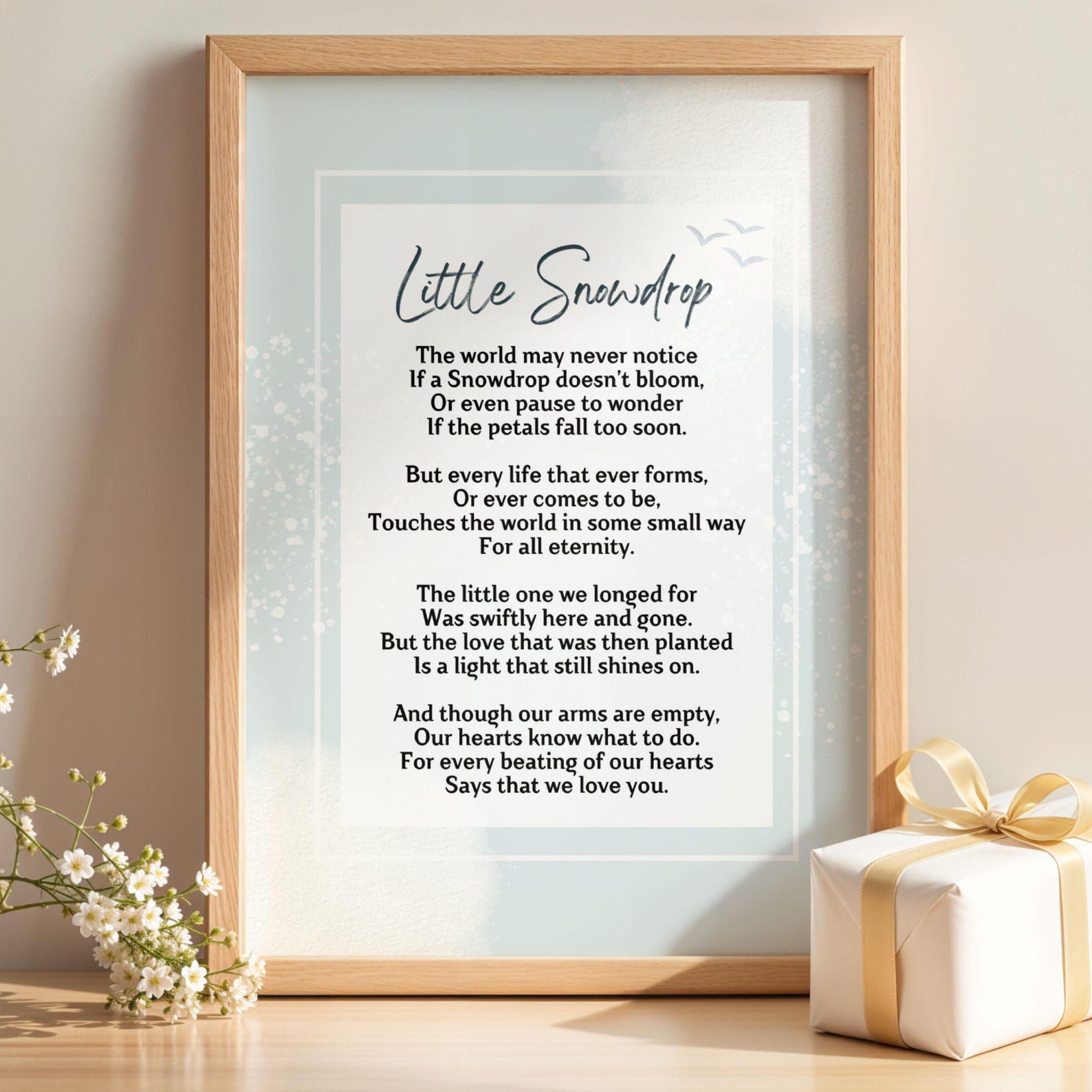 Little Snowdrop Memorial Poem: Infant Loss Remembrance Art (digital ...