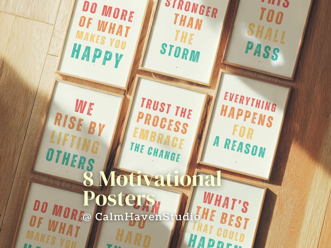 8 Mental Health Posters for Teens, Motivational Wall Art Bundle ...