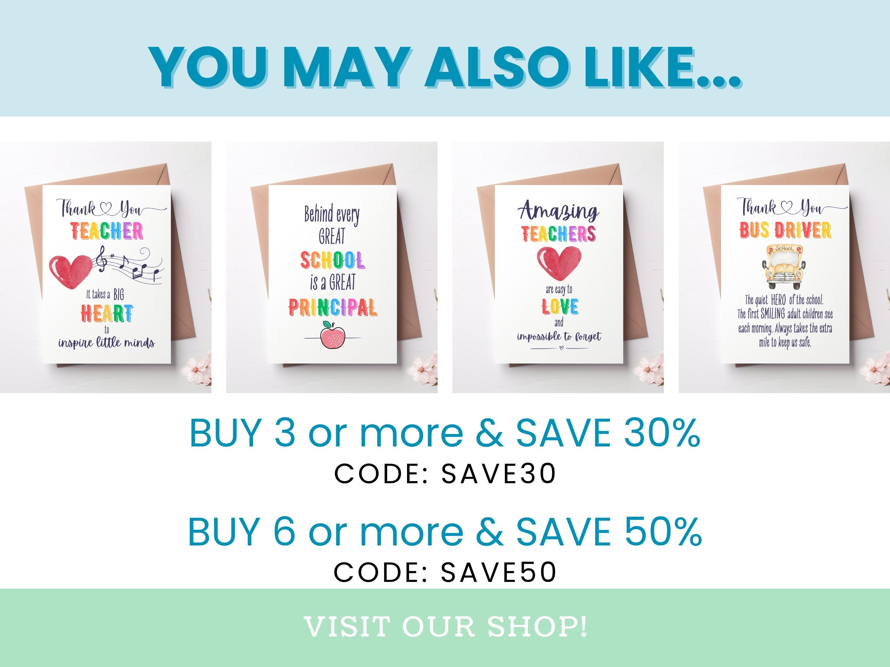 Bus Driver Thank You Card, School Staff Appreciation (PDF Card) - Etsy