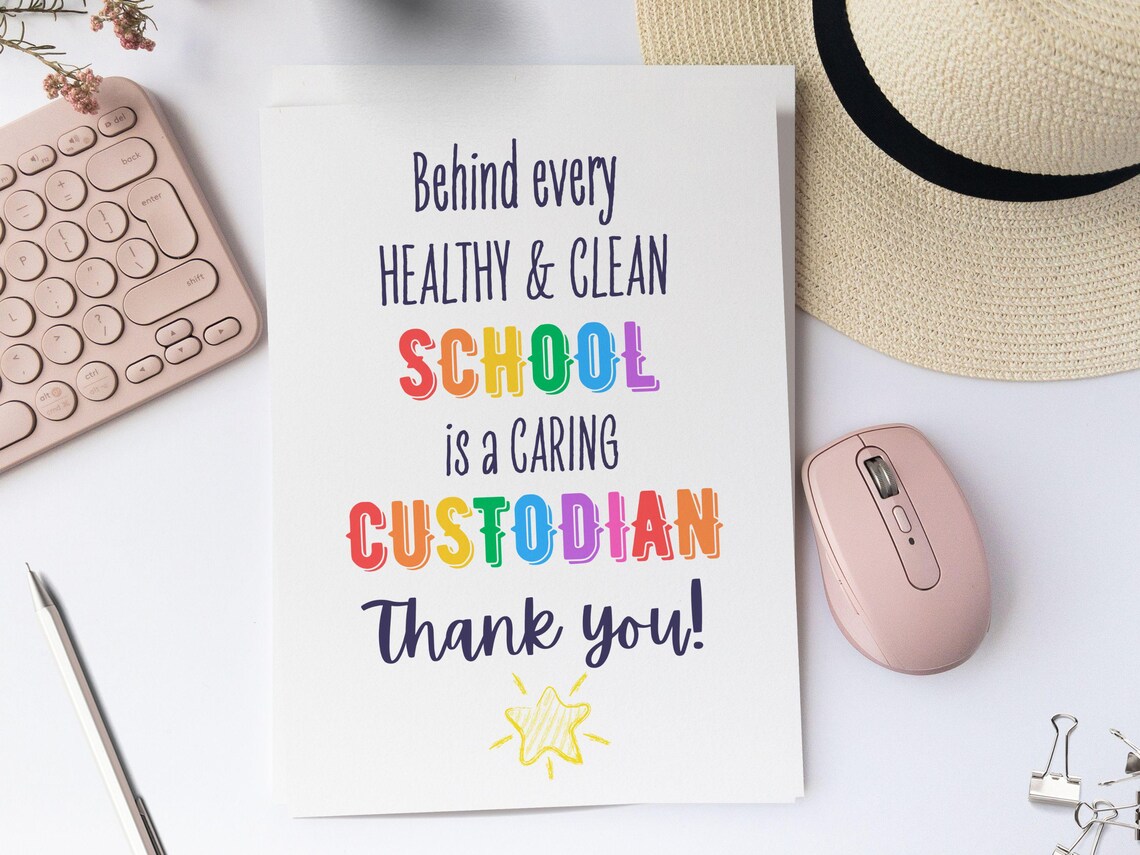 Printable School Custodian Thank You Card (PDF) - Etsy