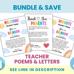 Teacher Thank You Letter to Parents, End of Year Gift (PDF and Canva ...