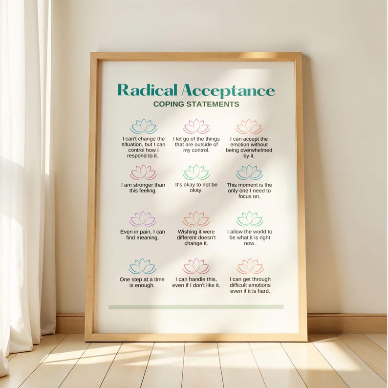 Radical Acceptance DBT Printable: Coping Statements, Mental Health ...