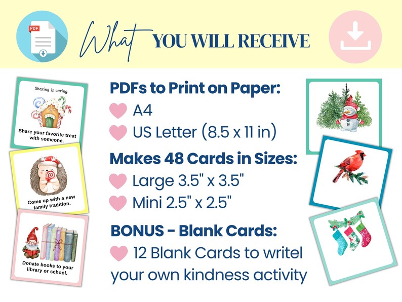 Christmas Kindness Advent Activity Cards for Kids to Inspire Acts of ...