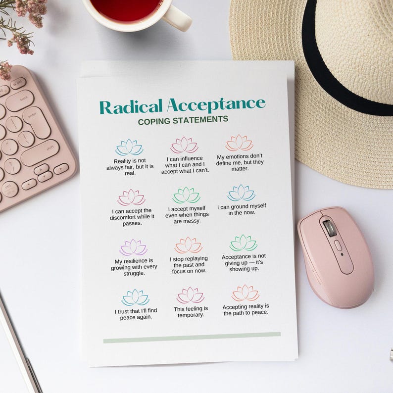 Radical Acceptance DBT Poster Printable: Distress Tolerance Coping ...