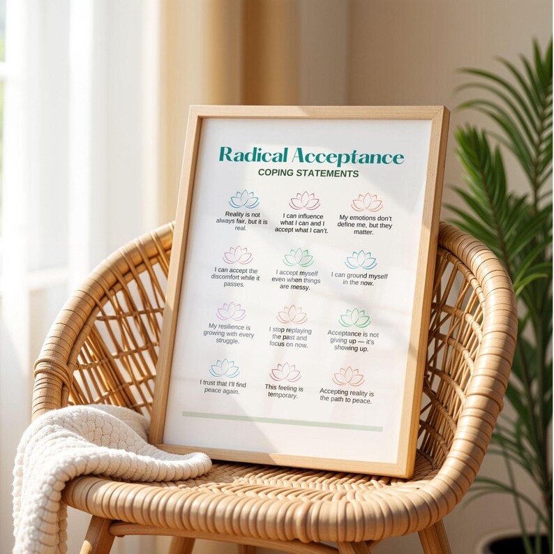 Radical Acceptance DBT Poster Printable: Distress Tolerance Coping ...