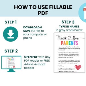 Thank You to Parents From Teacher, Parent Thank You Letter for End of ...