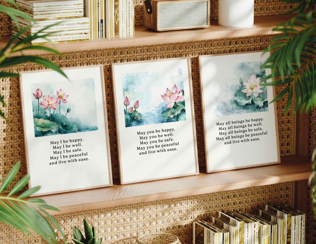 Loving Kindness Metta Wall Art, Mindfulness Meditation Print, Zen Decor ...