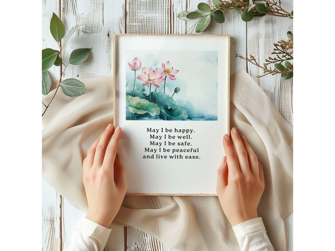 Loving Kindness Metta Art Print, Mindfulness Meditation Wall Decor ...