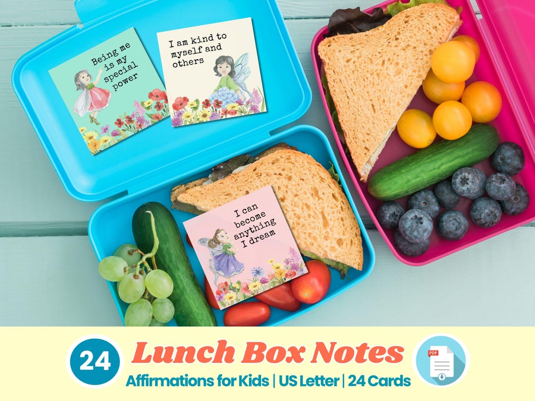 Lunch Box Notes for Girls: Positive Affirmations, Growth Mindset Cards ...