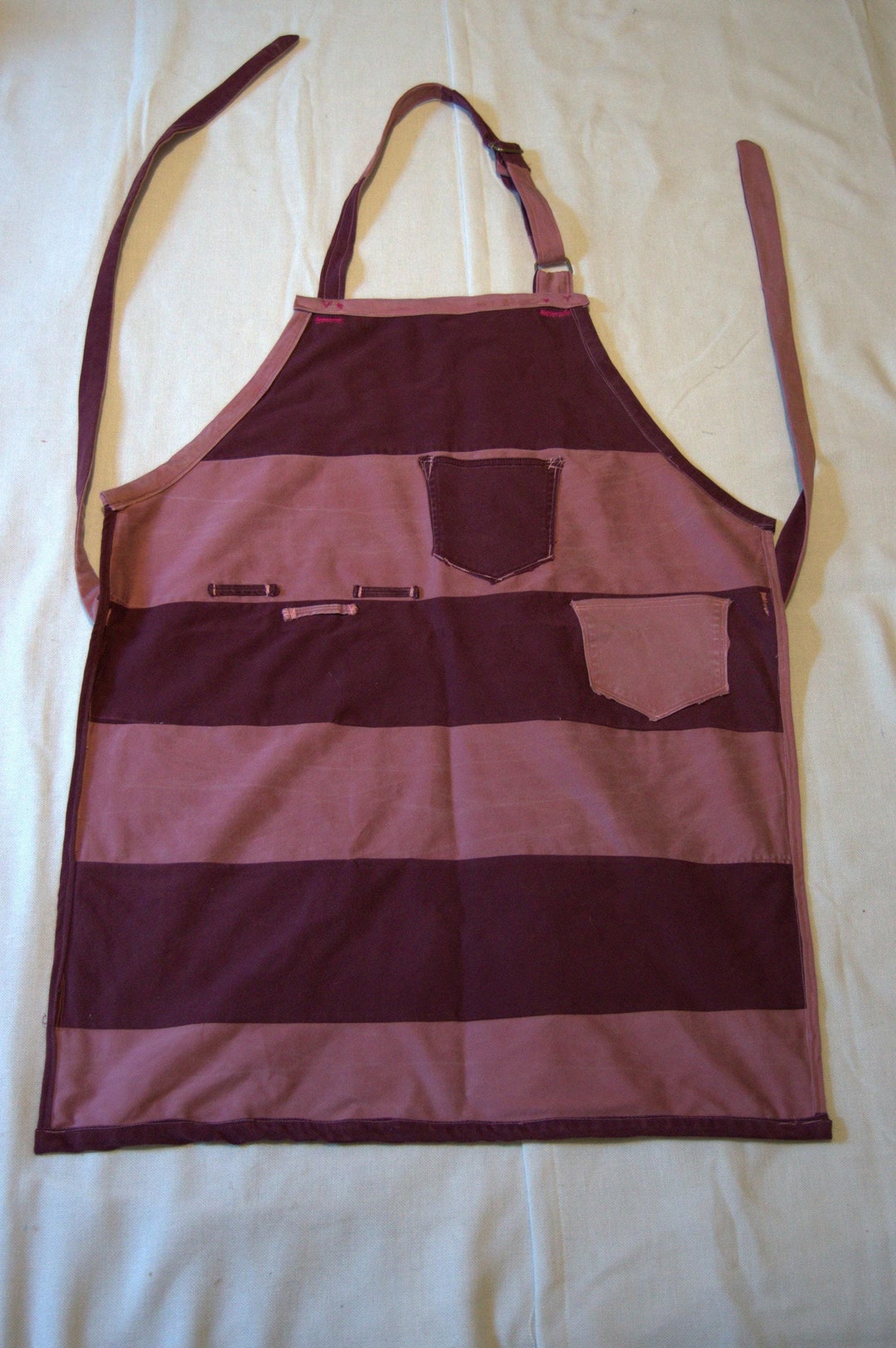 Upcycled Adjustable Pink Apron - Etsy