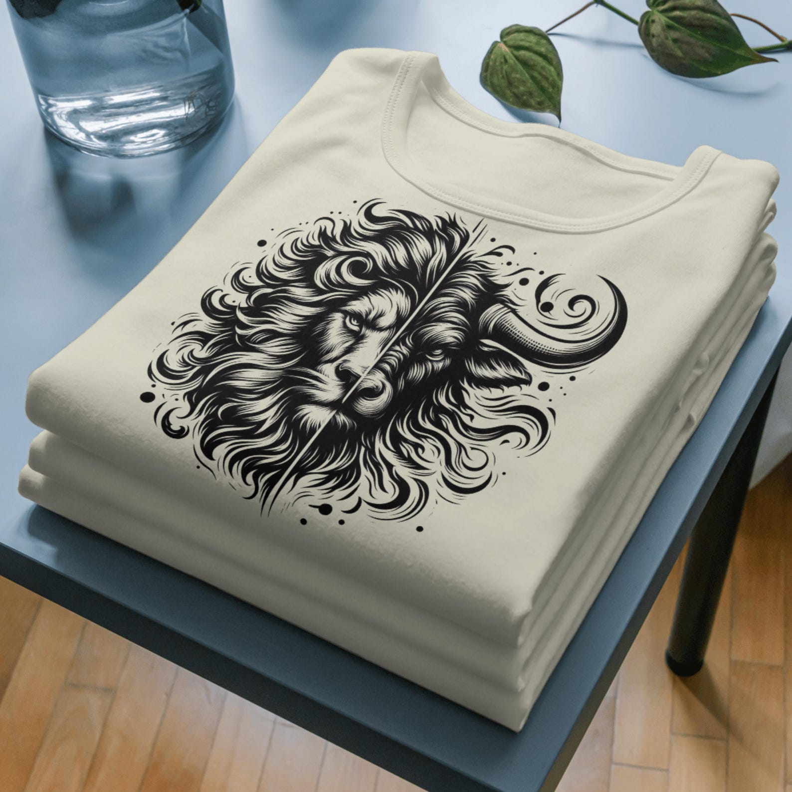 Leo Taurus Half Face SVG - Zodiac Lion Bull Clipart -leon Head ...