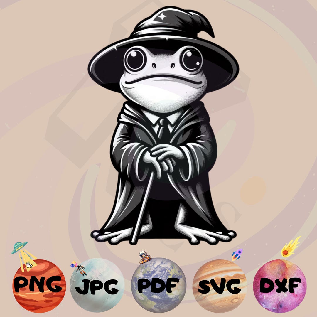 Wizard Frog Svg - Funny Wizard Frog Svg - Fantasy World Svg - Frog ...