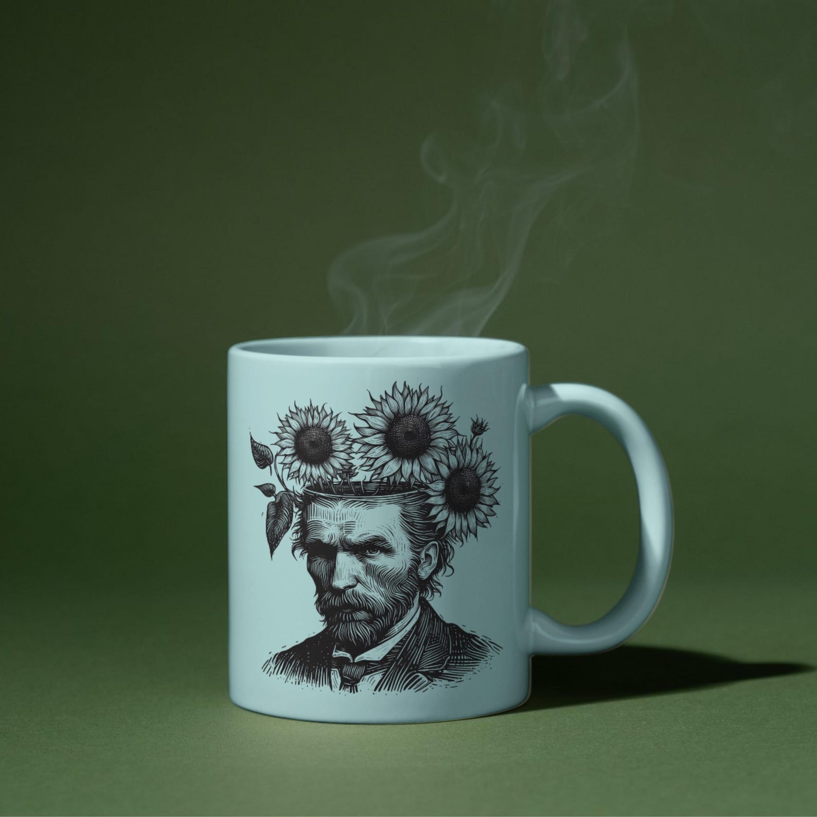 Vincent Van Gogh Svg - Van Gogh and Sunflowers Svg - Painter Portrait ...