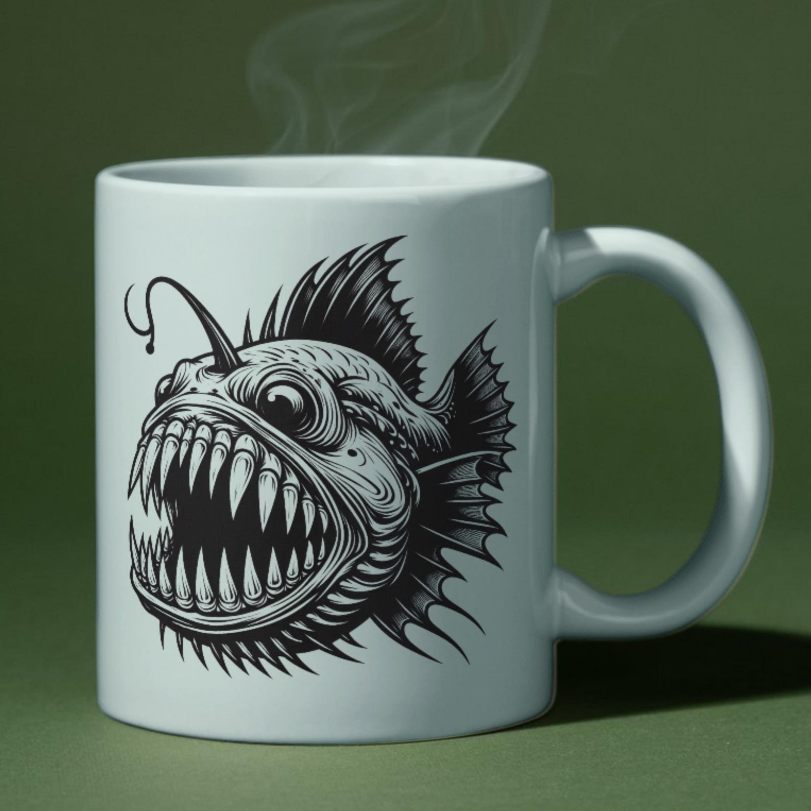 Fierce Anglerfish SVG, Png - Deep Sea Monster Clipart - Horror ...